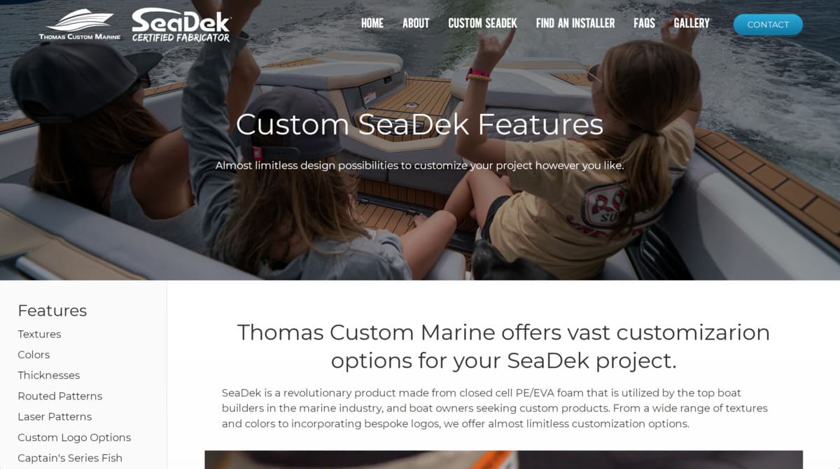 Custom SeaDek Fabrication Options | Thomas Custom Marine