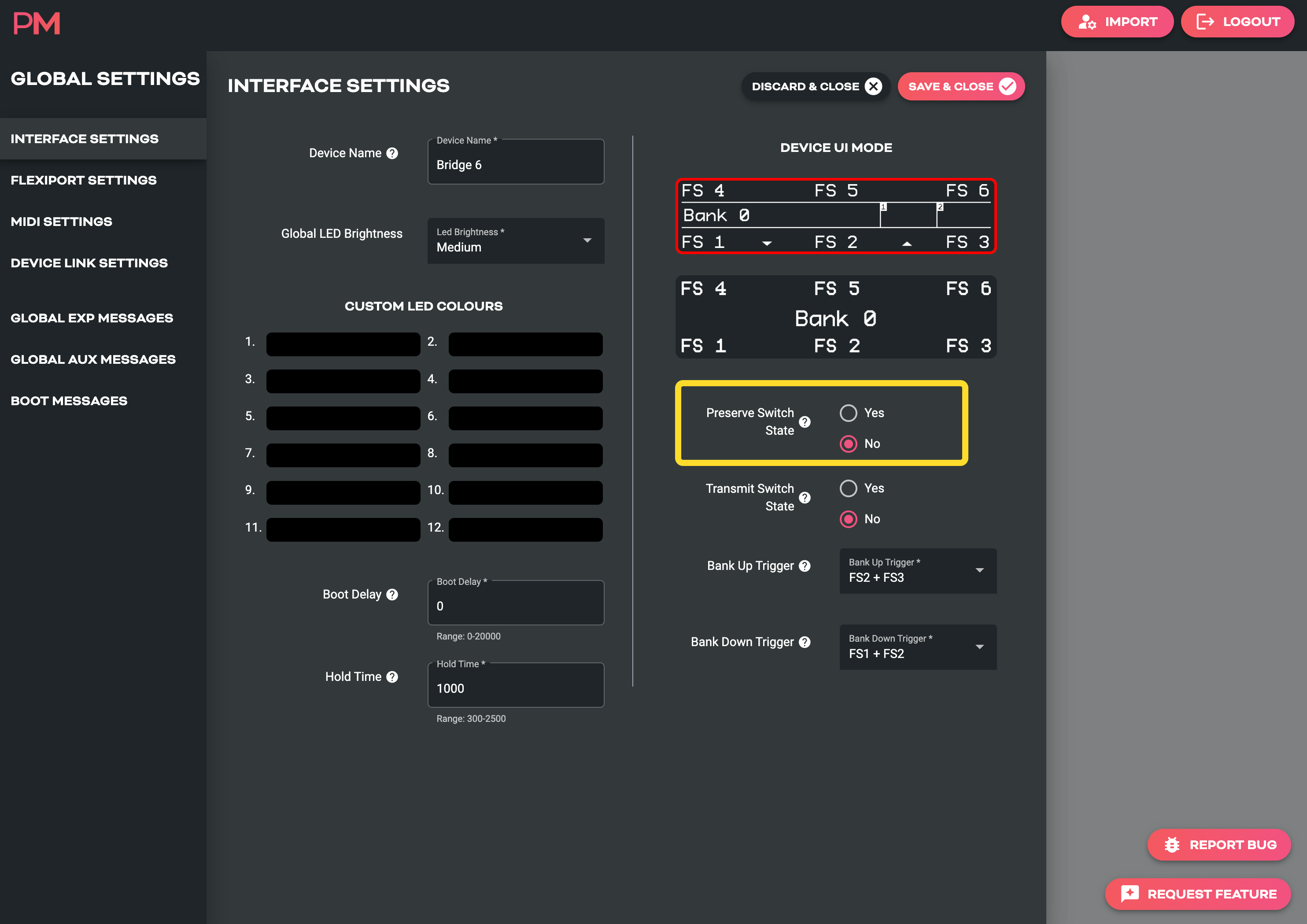 How to Save Toggle States Between Banks on BRIDGE controllers