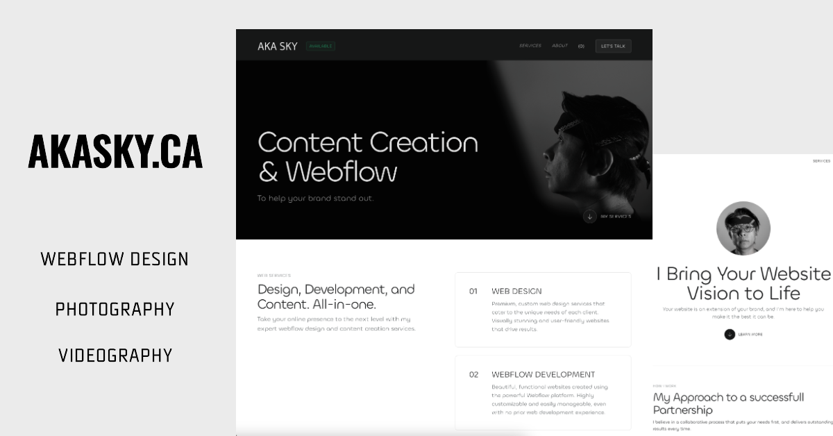 AKASKY - Webflow Design | Photography | Videography | Digital Marketing