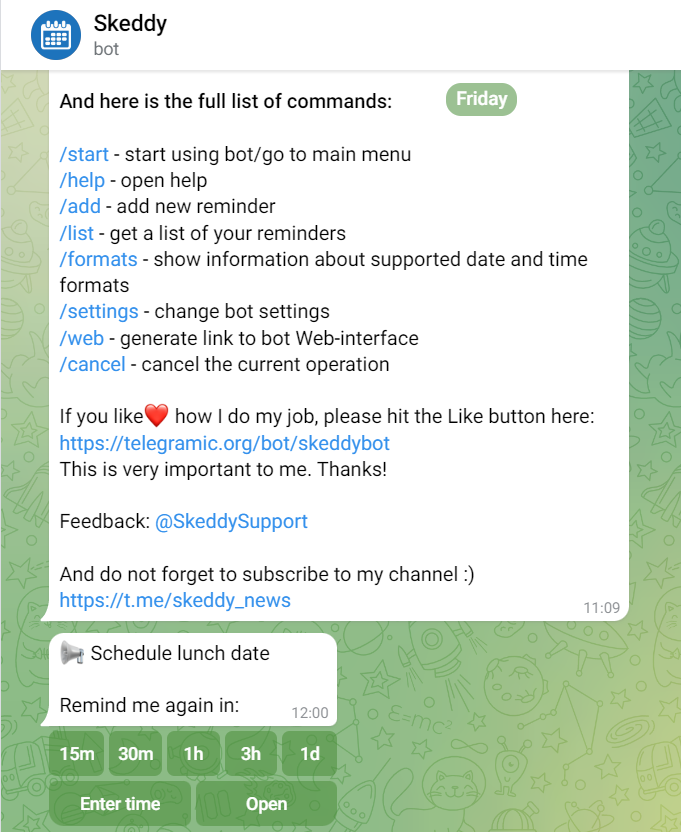 SaveDay Bot for Telegram