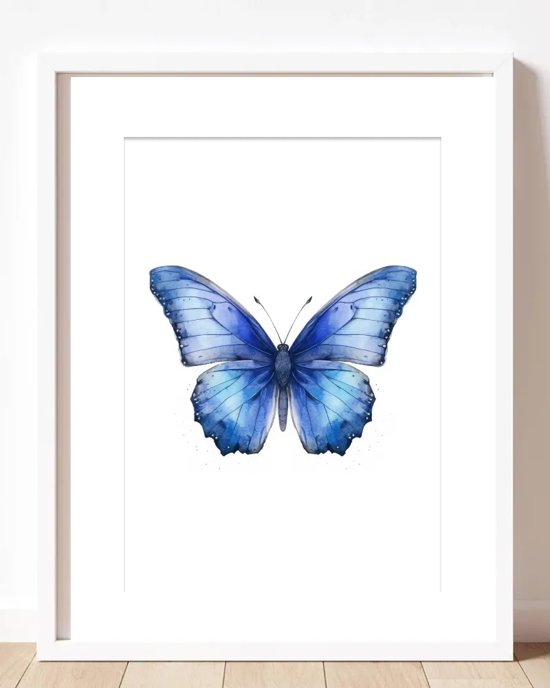 Blue Butterfly Nursery Print - Shop Now