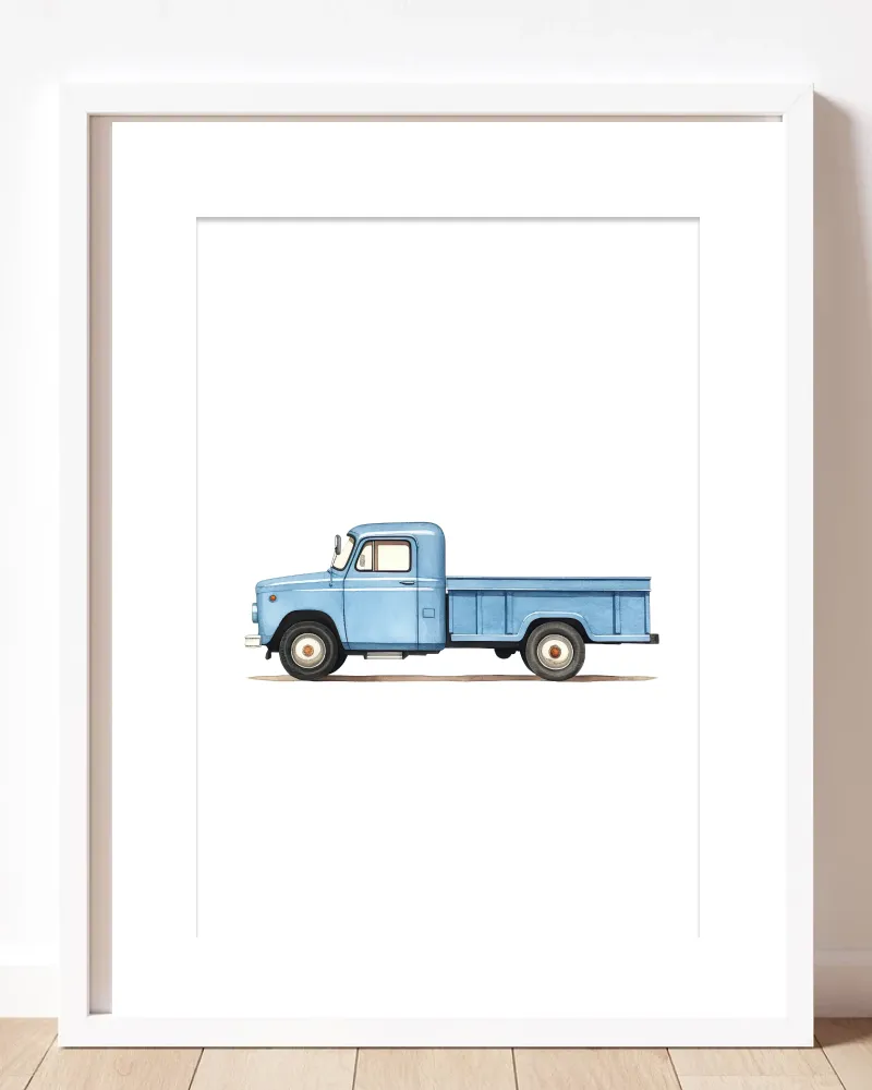 Blue Truck Nursery Print - Shop Now