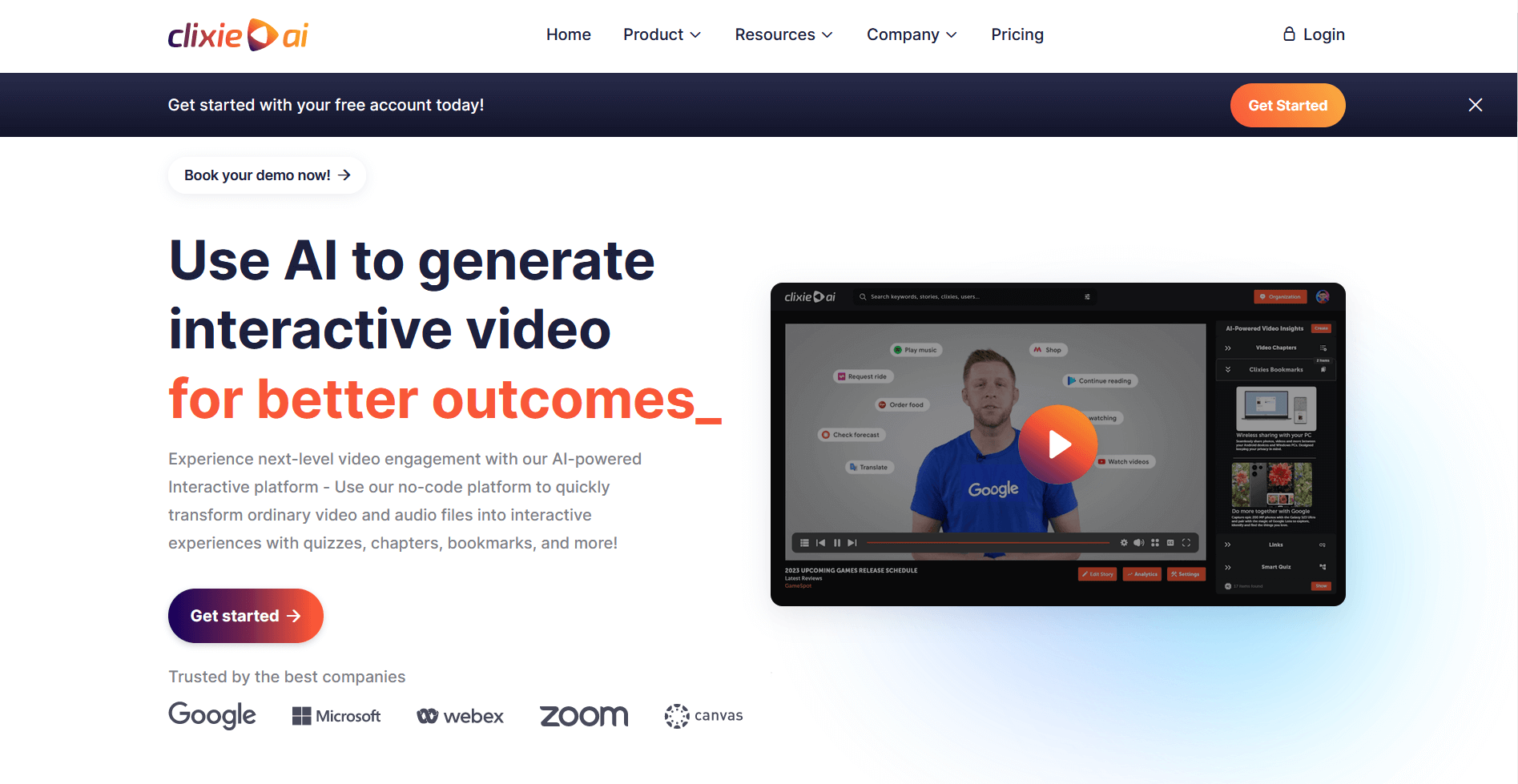 Clixie.ai - No-code Interactive Video Platform