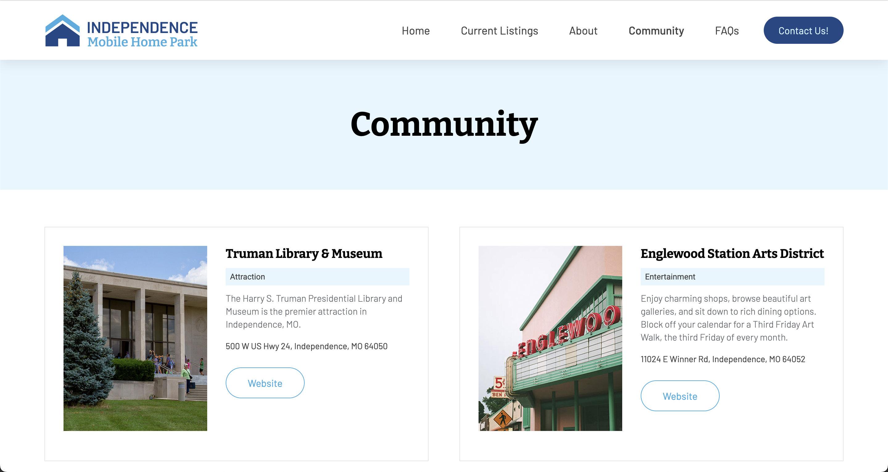 Community | Independence Mobile Home Park