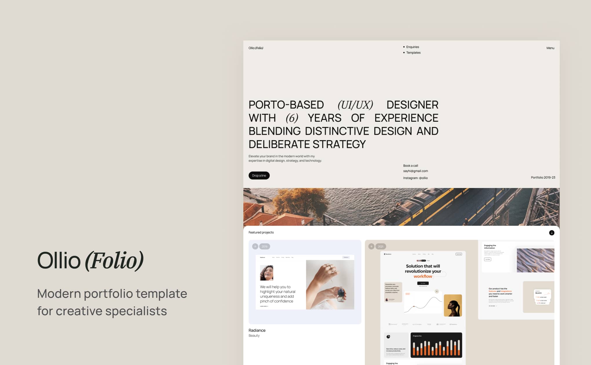 Ollio Folio – Webflow HTML website template