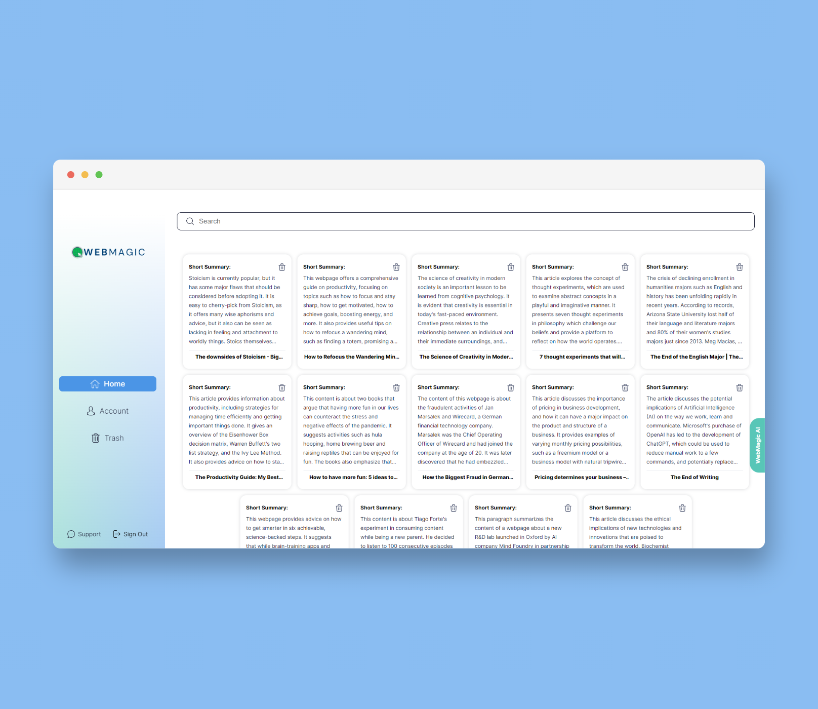 Web Summarizer - WebMagic AI