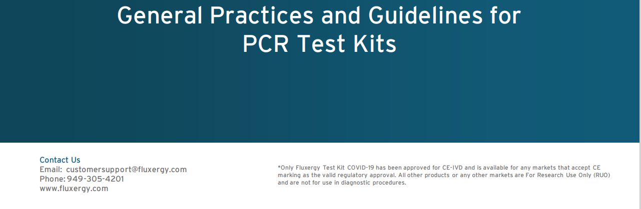 General Practices and Guidelines for PCR Test Kit