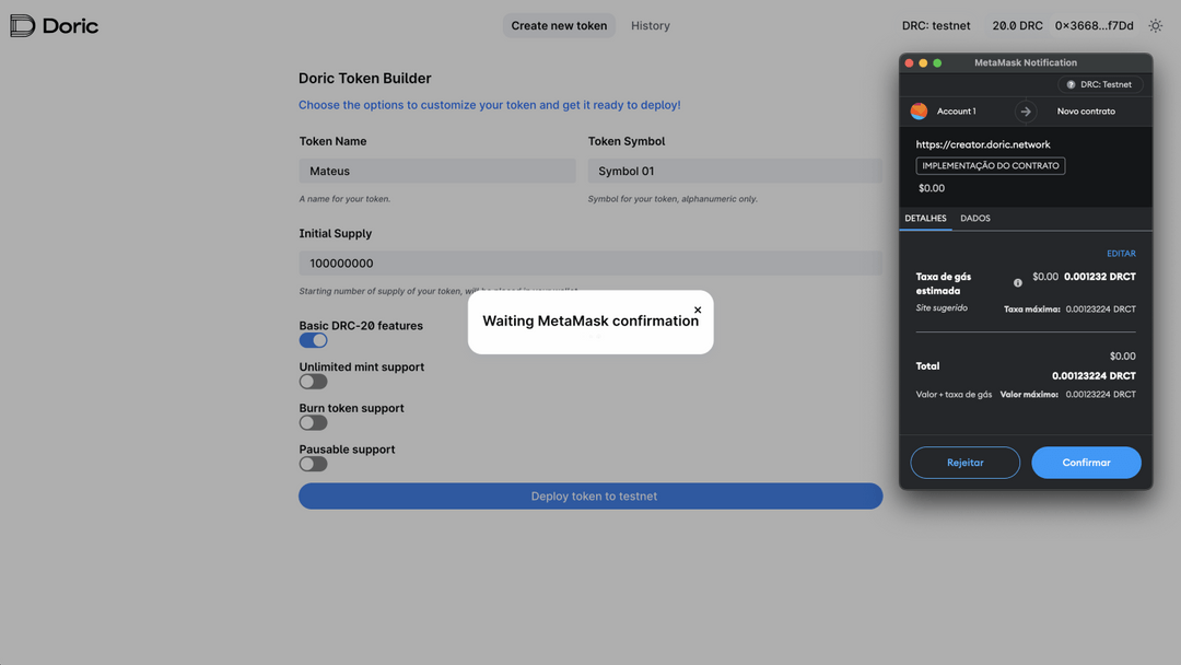 Doric | Token Creator - Start creating tokens now