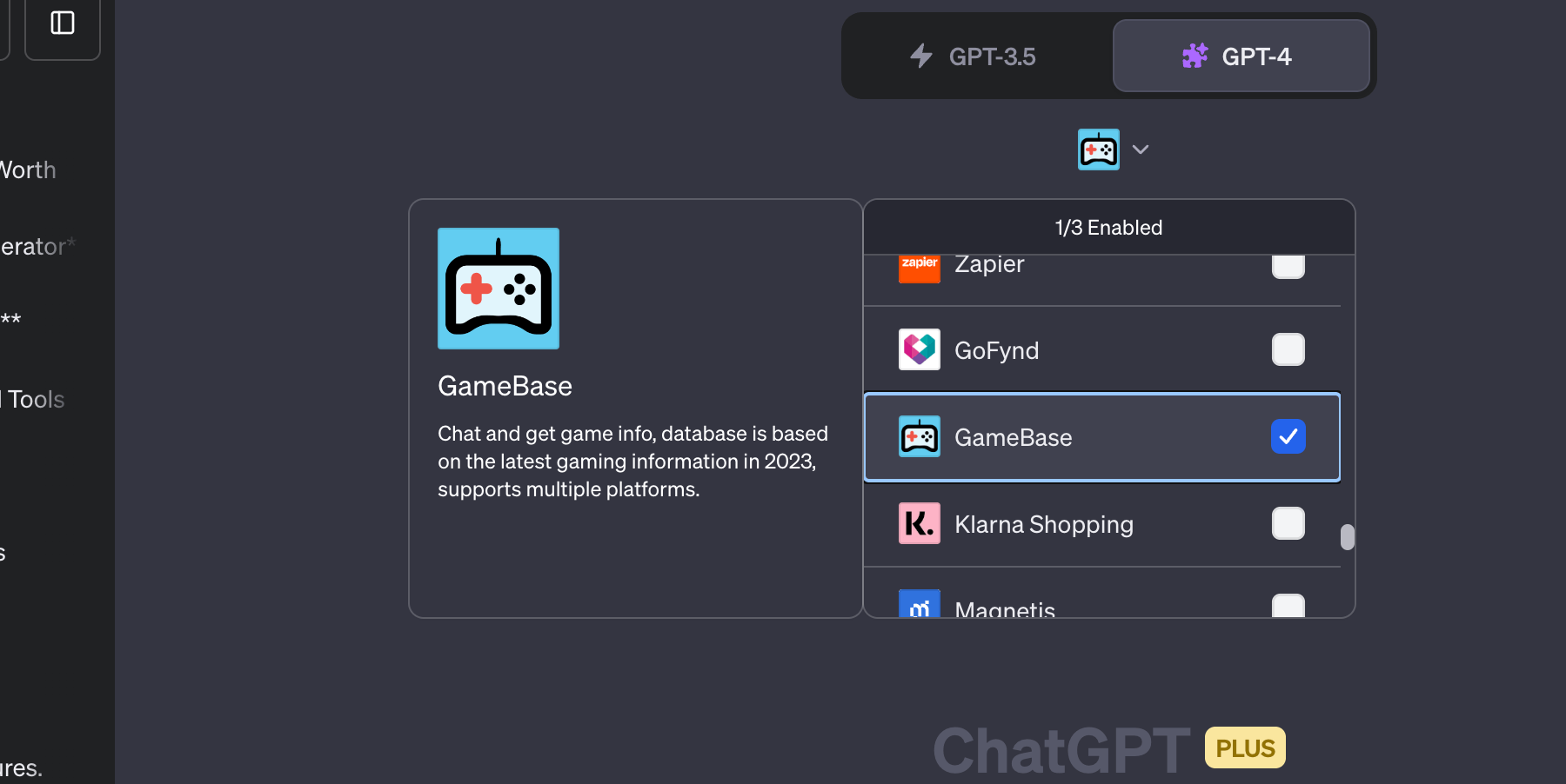 GameBase & ChatGPT plugins for Gaming Like GameBase