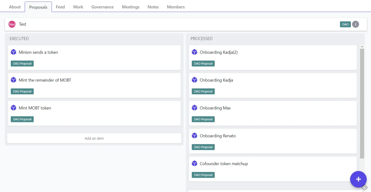 Collaboration tools for DAOs