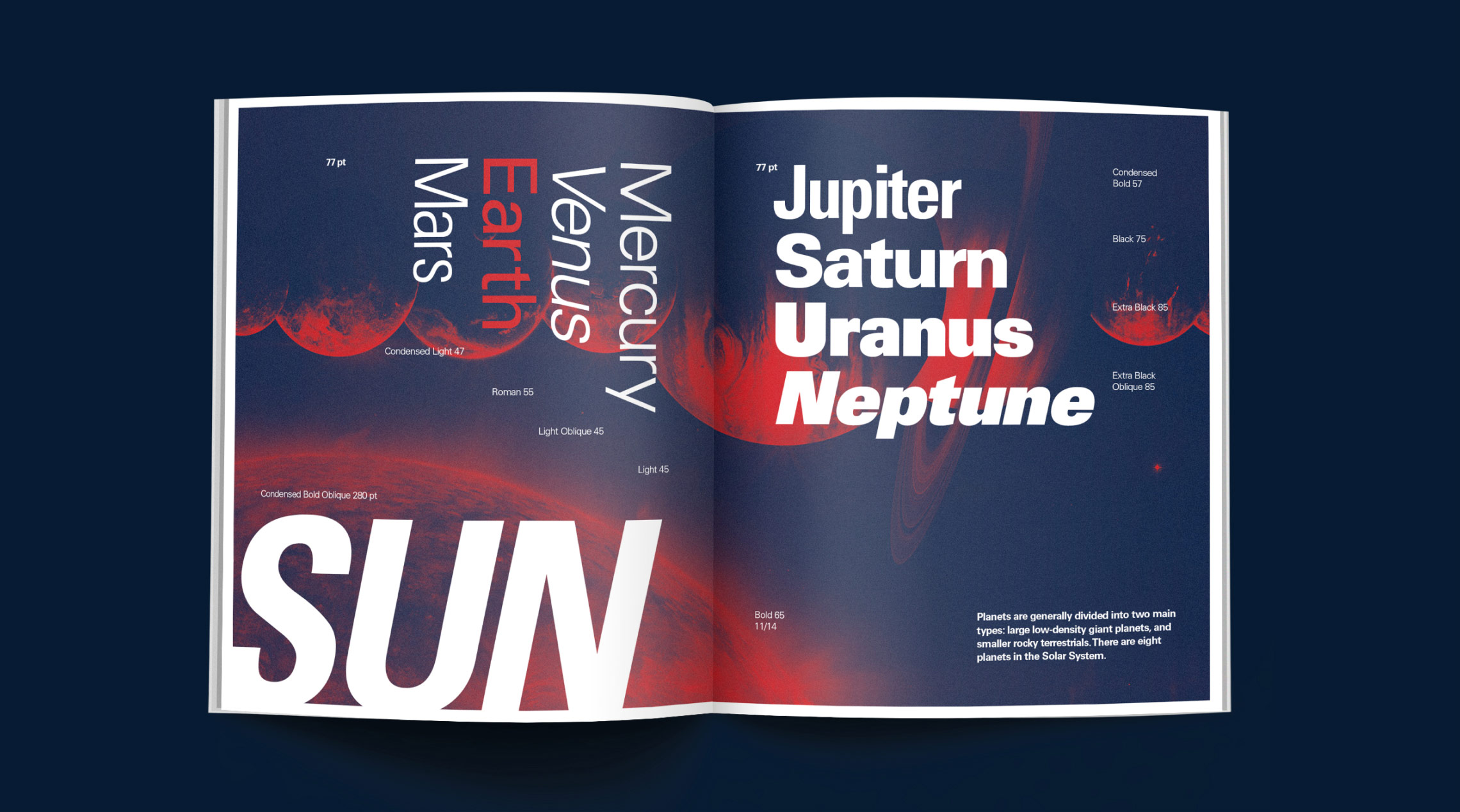 Univers type specimen book design by Oscar Aldana, graphic designer in ...