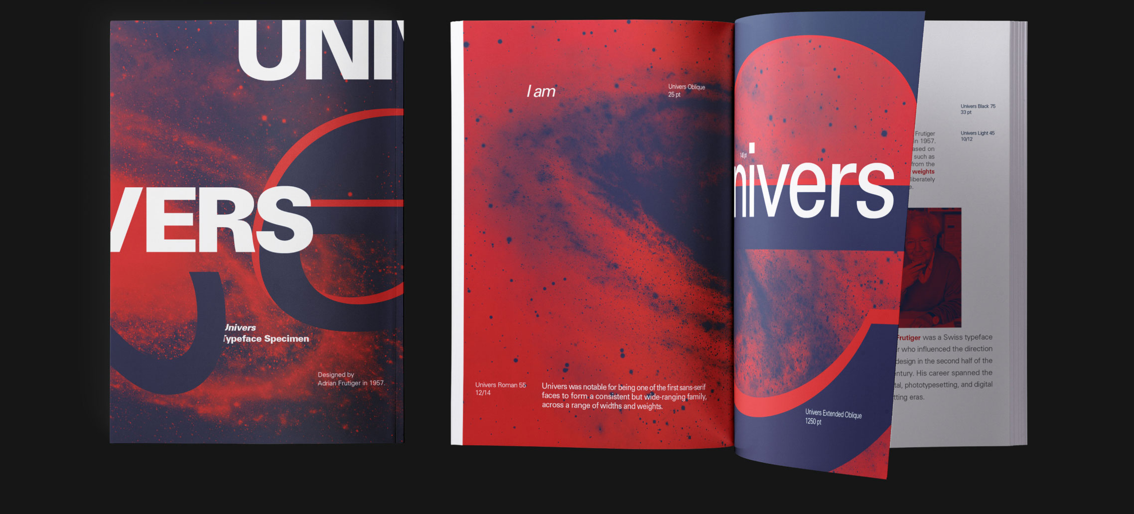 Univers type specimen book design by Oscar Aldana, graphic designer in ...