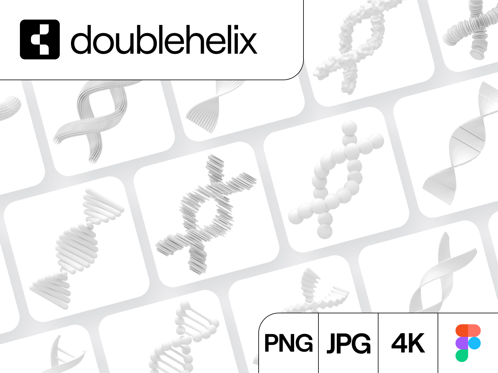 strangehelix.bio | Product | doublehelix: 25 Abstract 3D Genetic DNA Graphics Pack