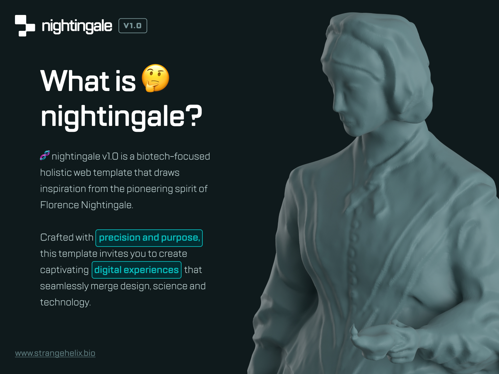 strangehelix.bio | Product | nightingale: An AI-Driven Biotech Web Template