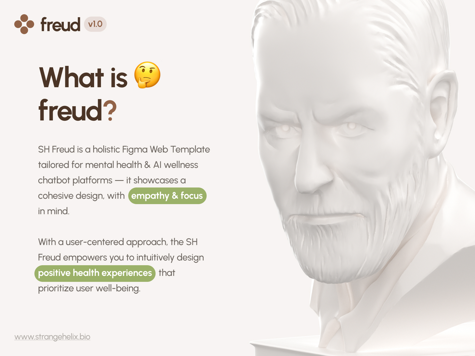 strangehelix.bio | Product | freud: A Mental Health AI Chatbot Web Template