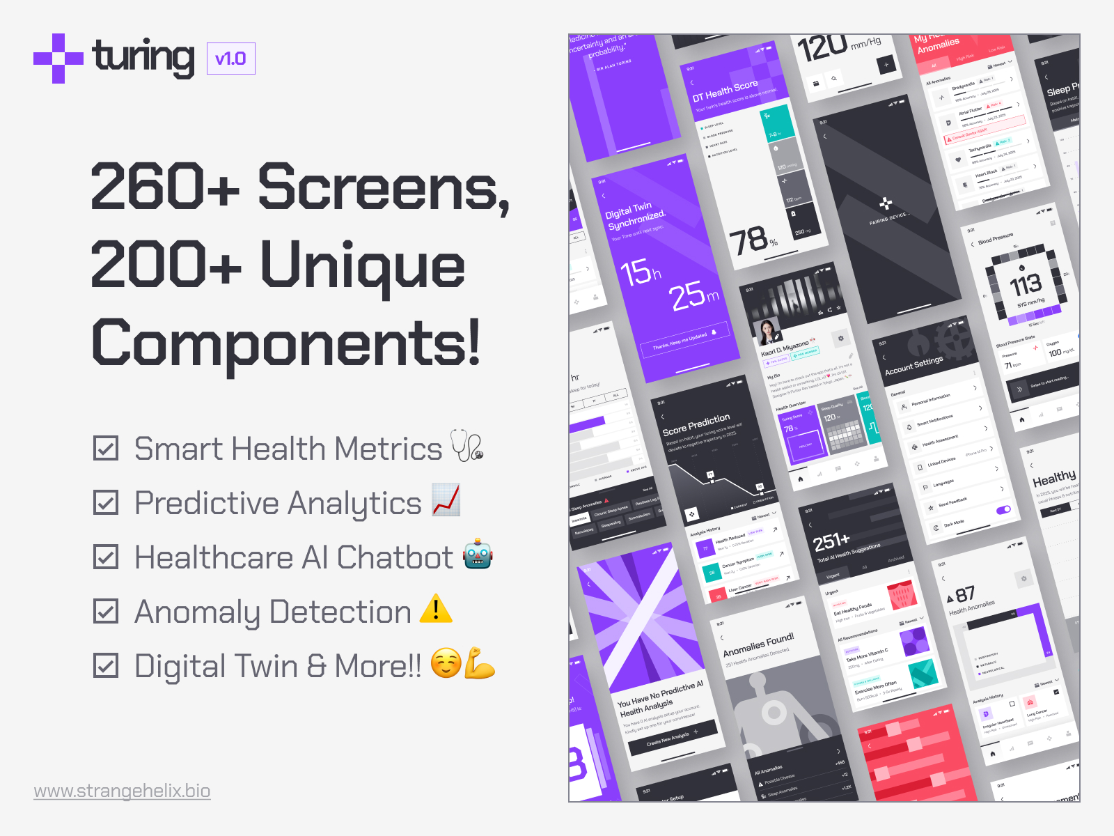 strangehelix.bio | Product | turing UI Kit: AI-Driven Healthcare ...