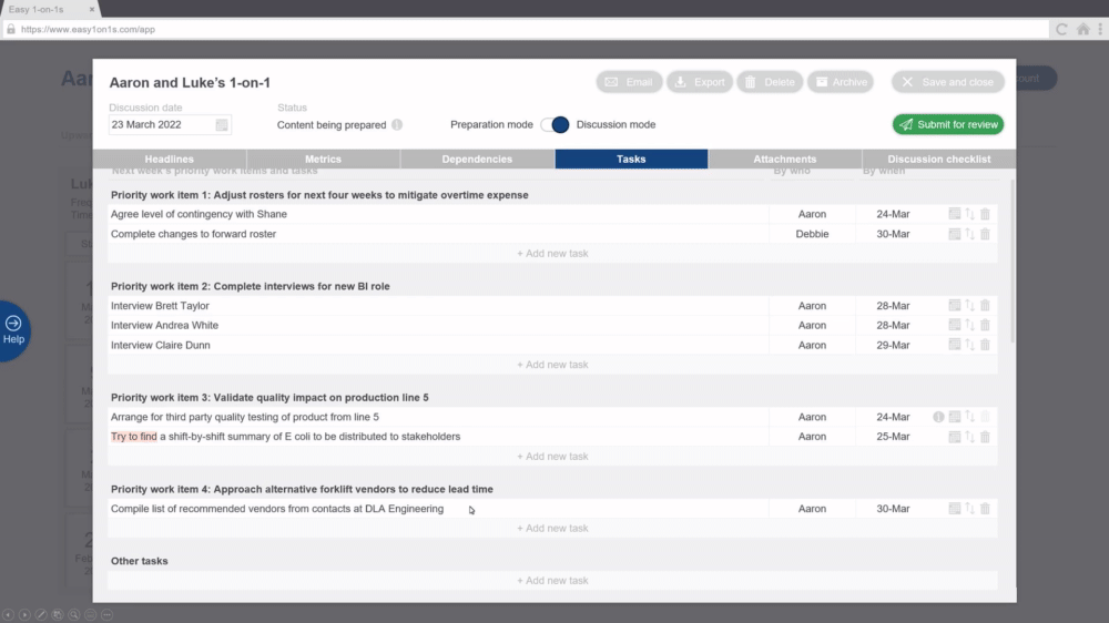 Easy 1-on-1s - Overview