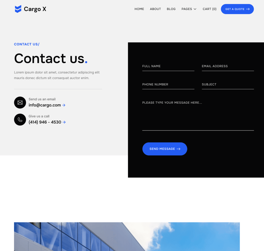 Cargo X - Webflow Ecommerce website template