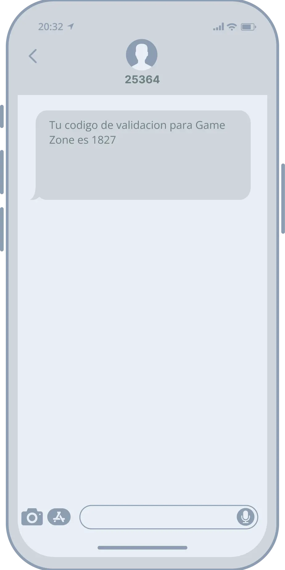 Ejemplo de SMS | Ejemplo de SMS con código de validación