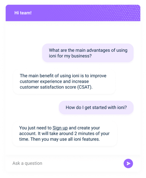 ioni.ai - ChatGPT-4 solution for customer support