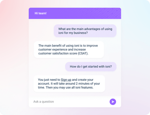 ioni.ai - ChatGPT-4 solution for customer support