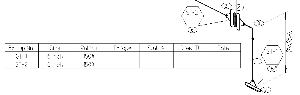 Torque Mapping Boltups - SpoolFab Piping Isometrics Drawing Software
