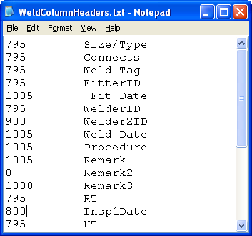 Custom Headers for Weld Editing - SpoolFab Piping Isometrics Drawing ...