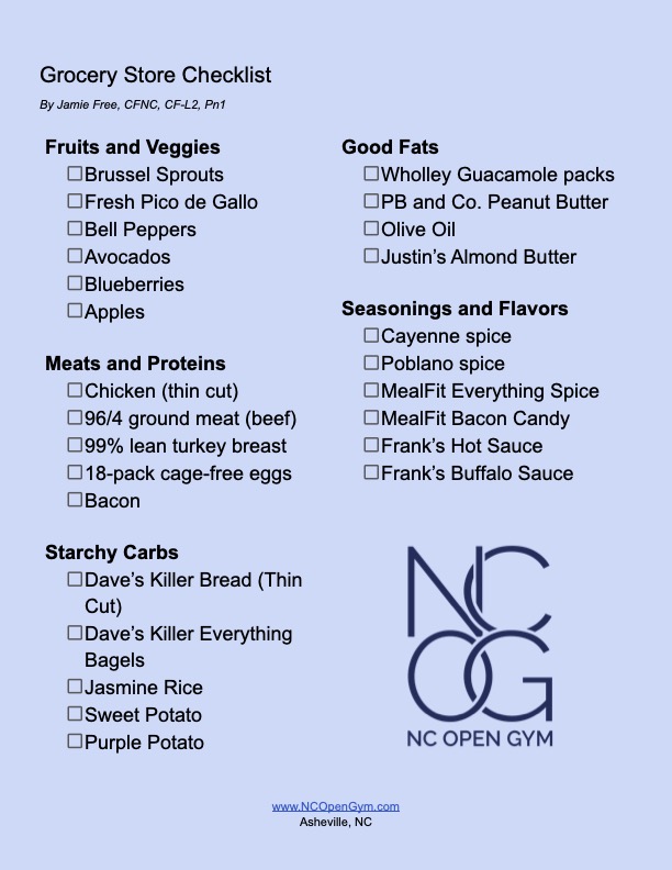 What to Buy at the Grocery Store - NC Open Gym