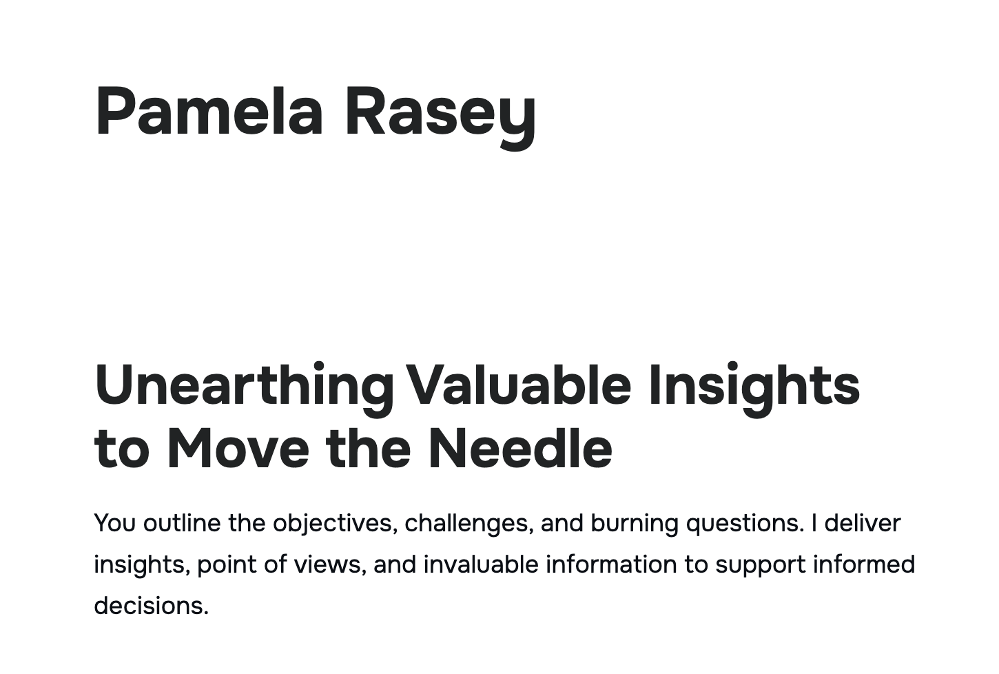 Pamela Rasey Strategic and Business Consulting