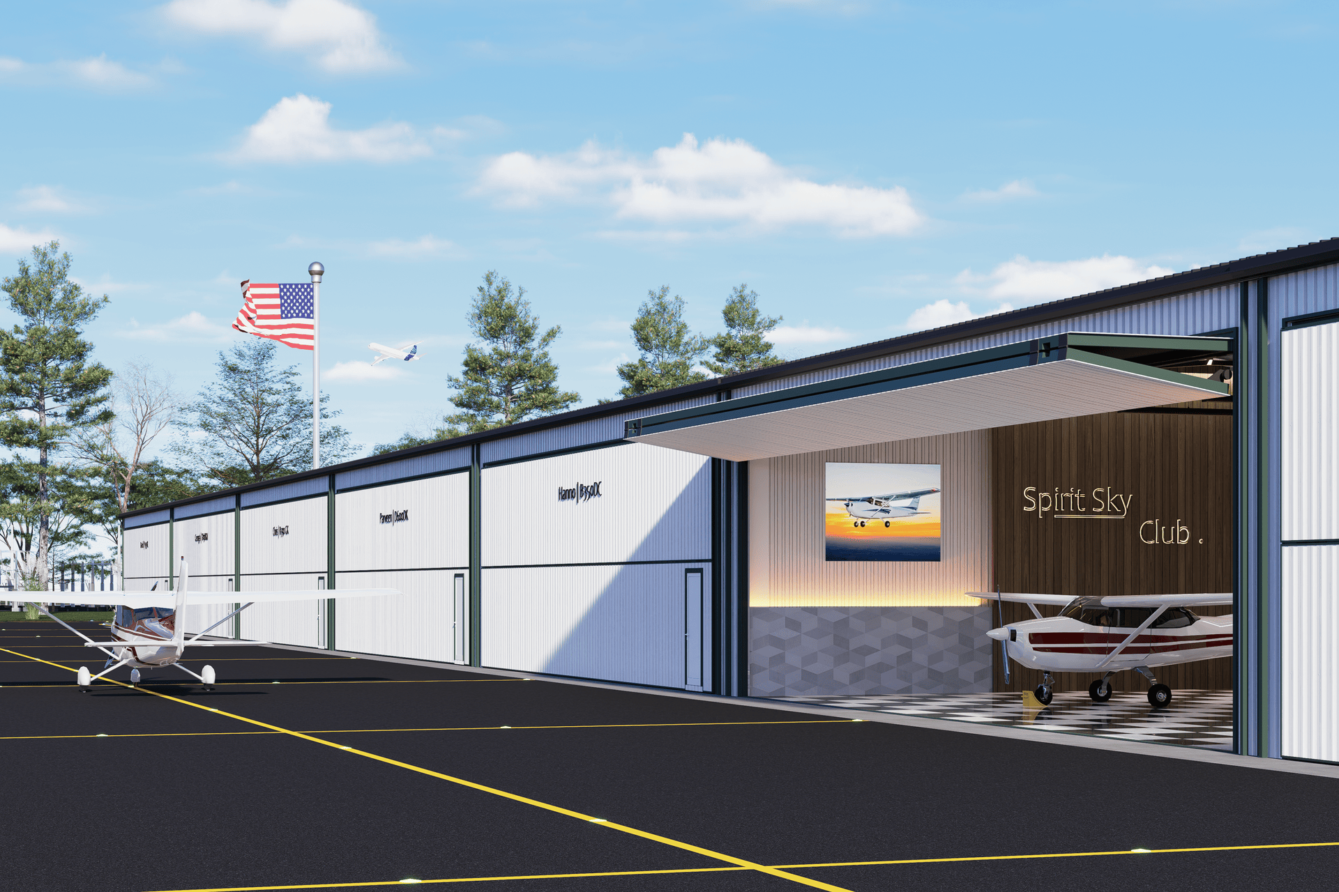Shared Suite - Spirit Sky Club - Luxury Aviation Hangars