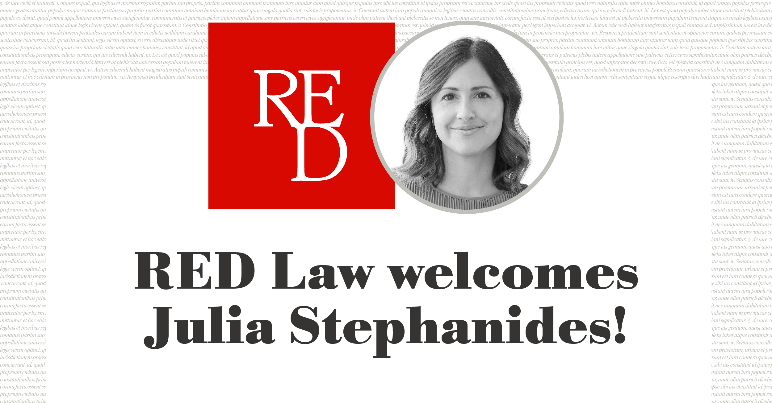 RED Law Welcomes Senior Counsel Julia Stephanides