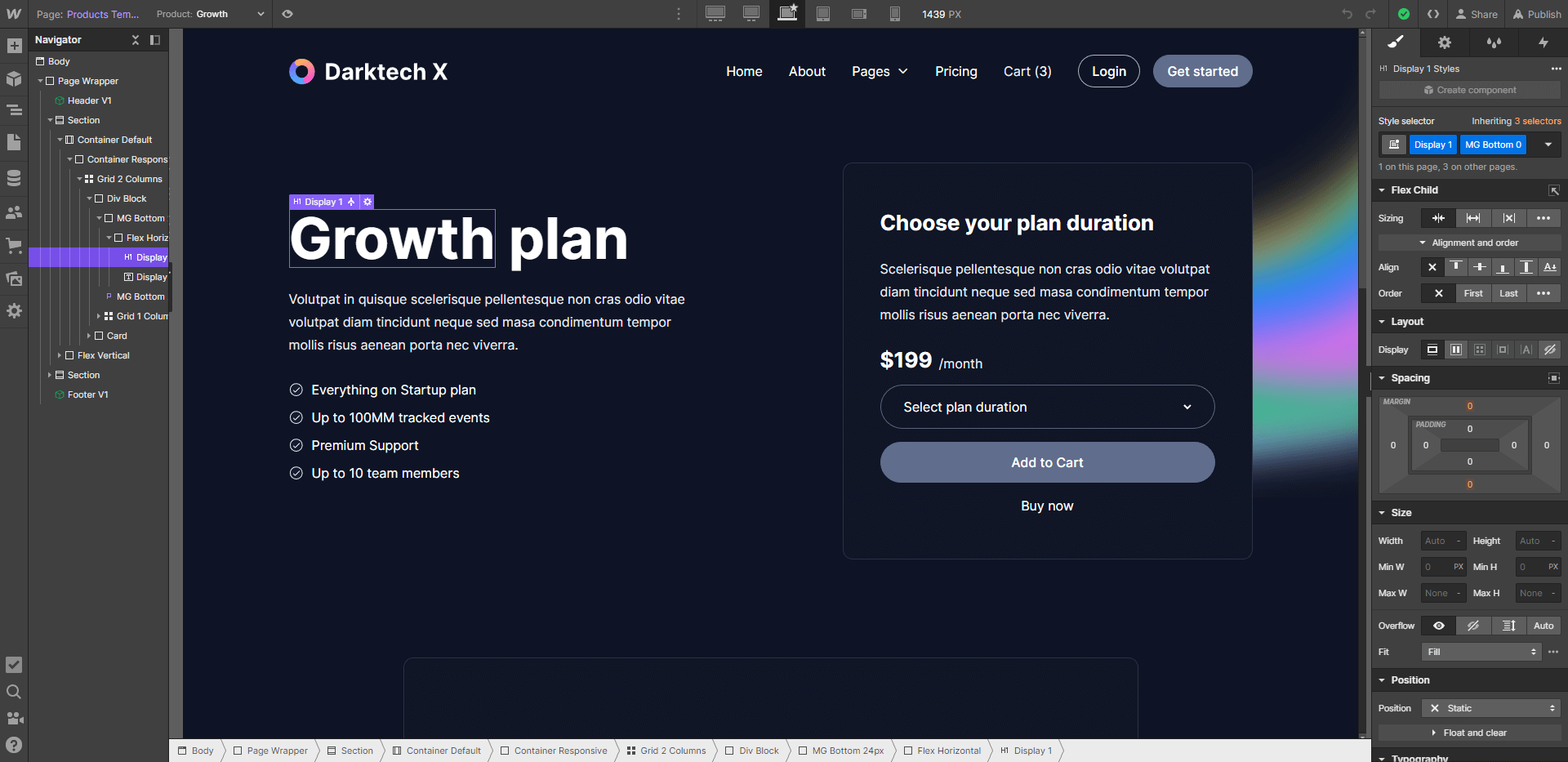 Start Here - Darktech X - Webflow Ecommerce website template