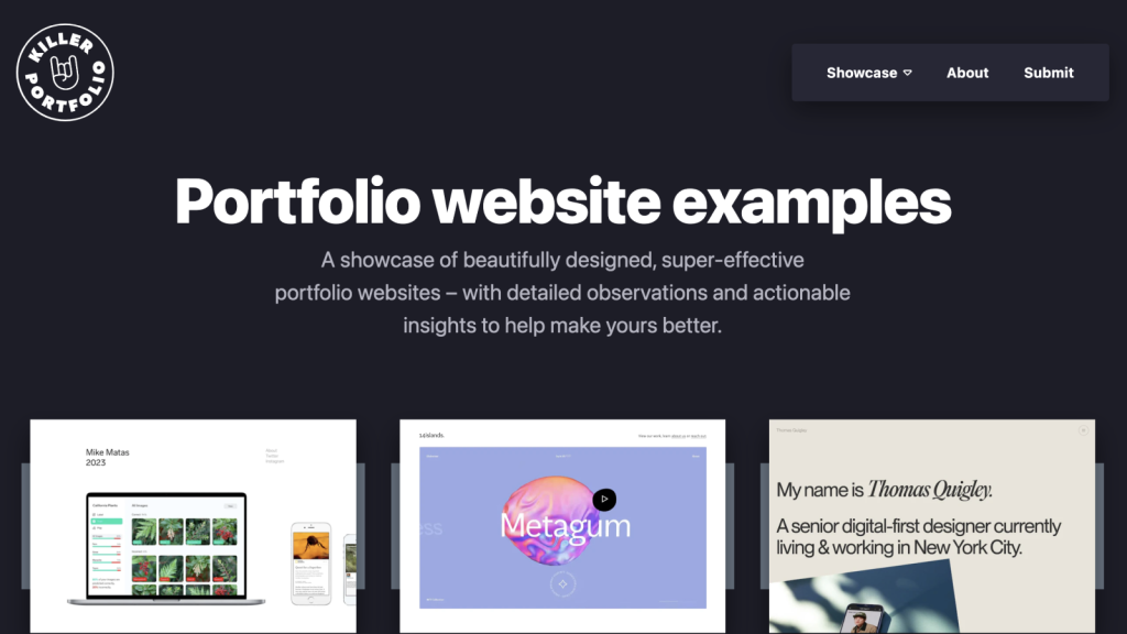 Portfolio Page Ideas