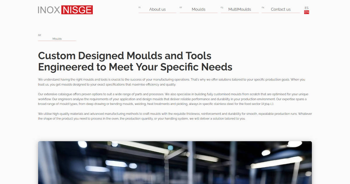 Custom moulds and tools designed to meet your specific production needs