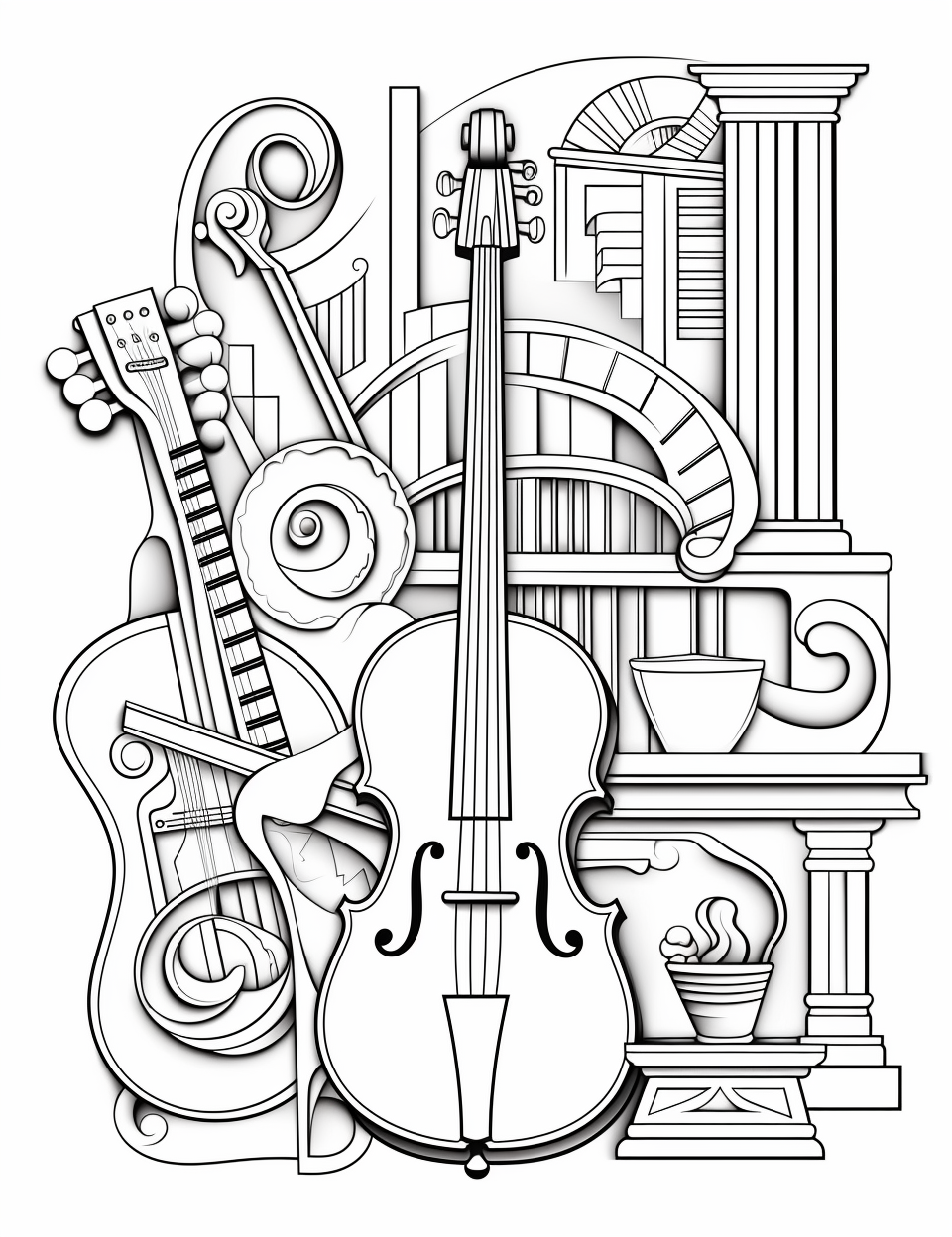 Color Craftables | Coloring Pages | Objects - Musical Instruments - Piano