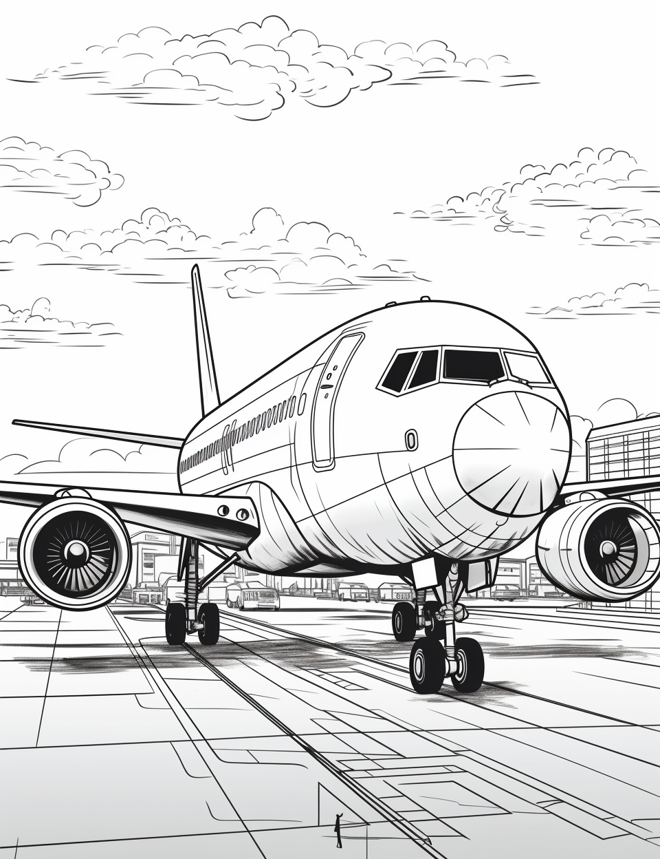 Color Craftables | Coloring Pages | Vehicles - Modern - Commercial Airplane