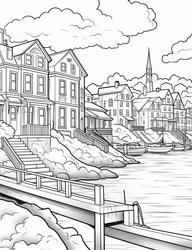 Color Craftables | Coloring Pages | Nature - Built Environment - Harbor