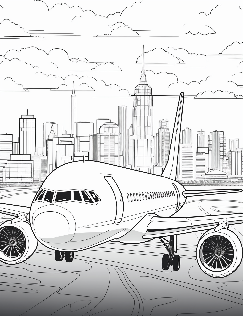 Color Craftables | Coloring Pages | Vehicles - Modern - Commercial Airplane