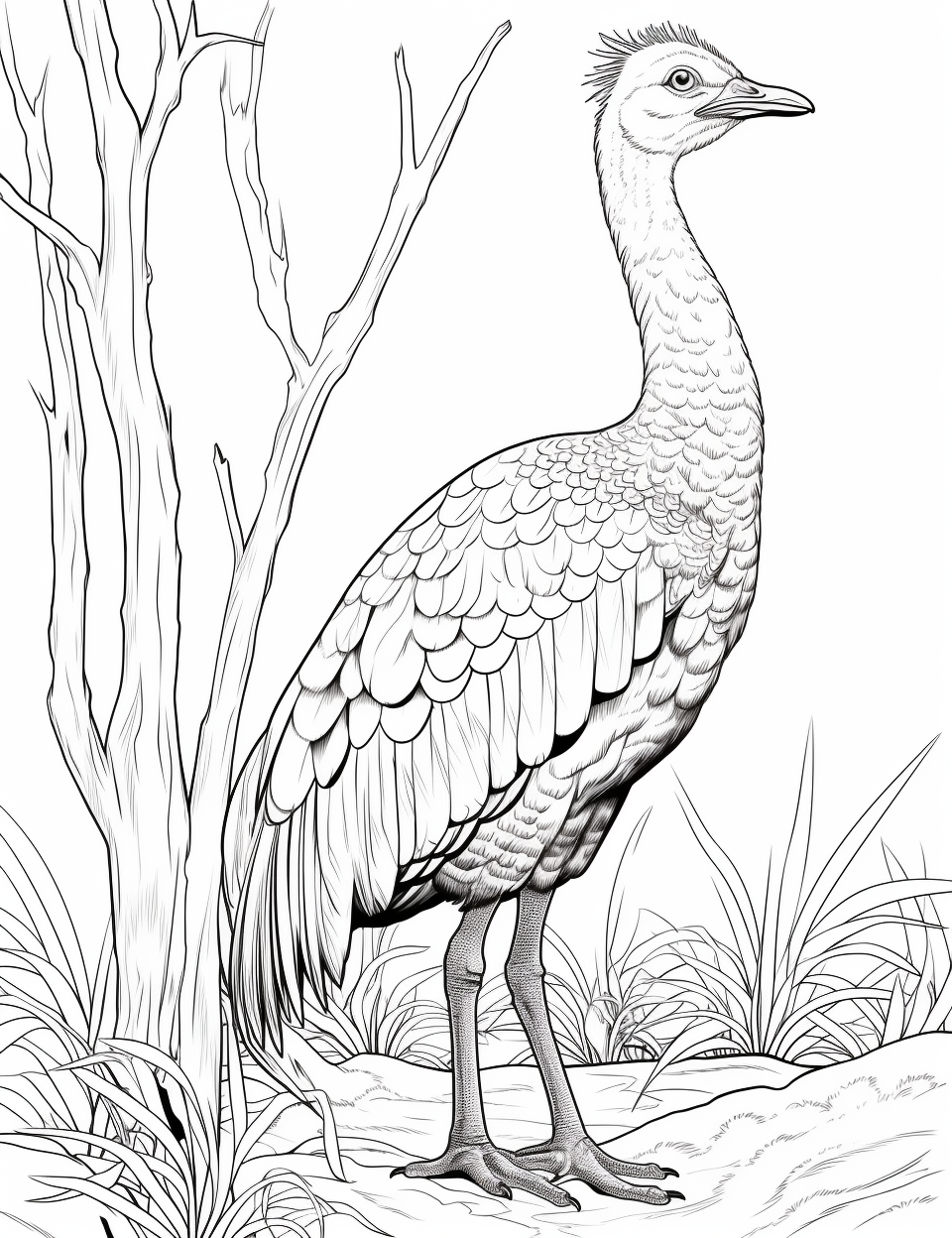 Color Craftables | Coloring Pages | Animal - Birds - Ostriches