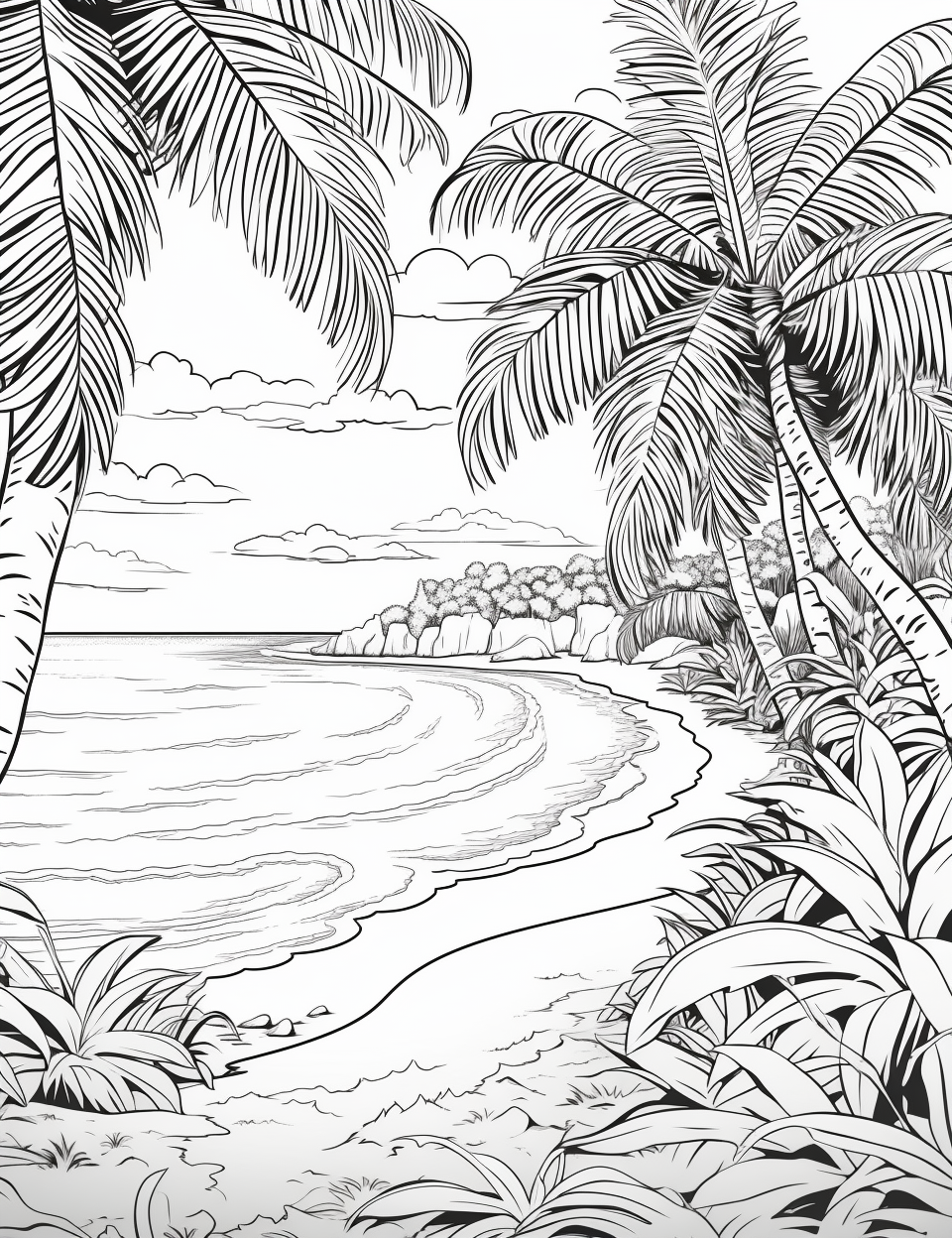 Color Craftables | Coloring Pages | Nature - Water Bodies - Tropical Beach