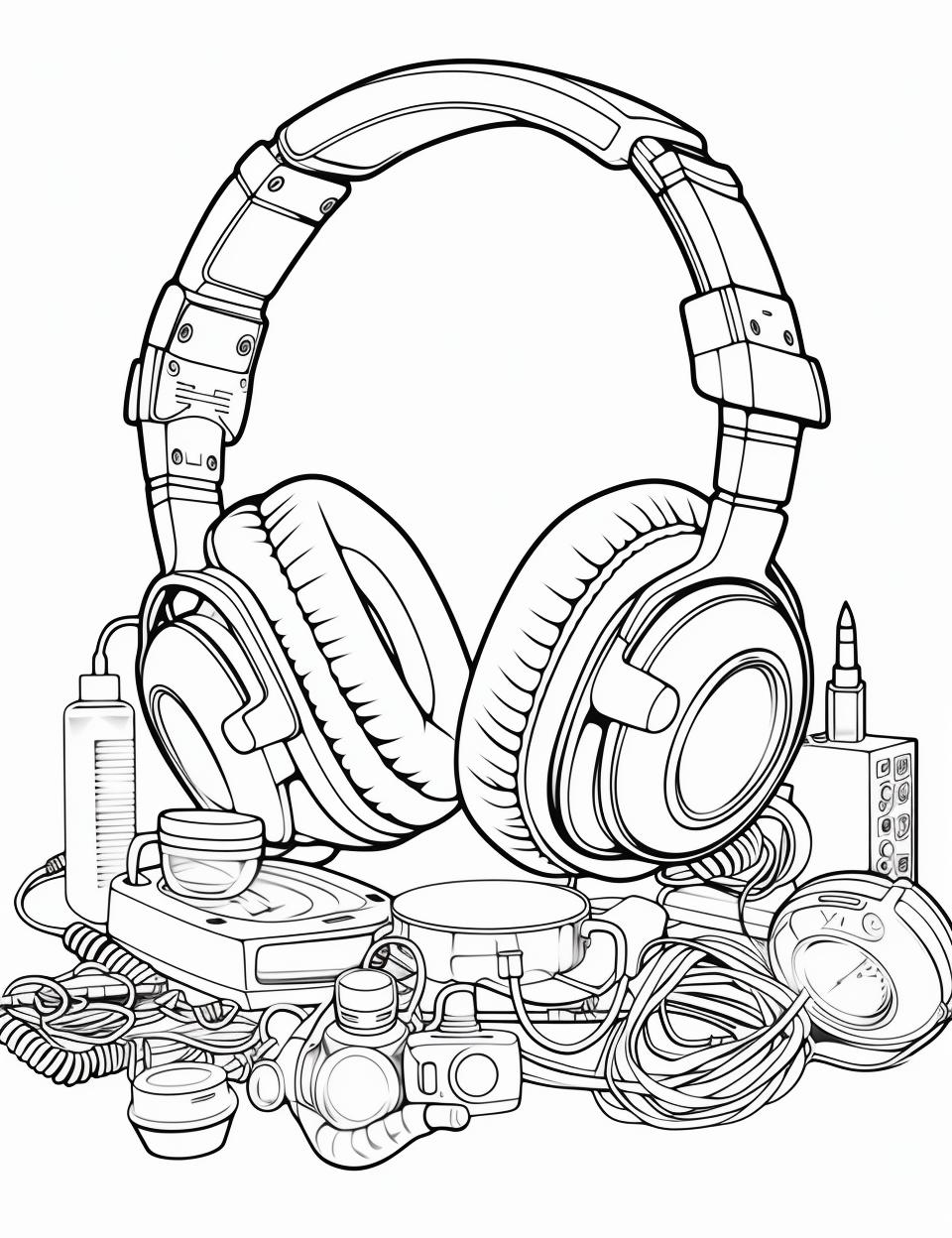 Color Craftables | Coloring Pages | Objects - Electronics - Headphones