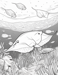 Color Craftables | Coloring Pages | Animal - Aquatic - Manta Rays