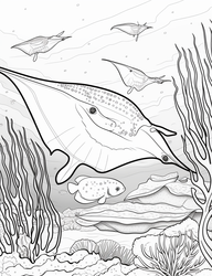 Color Craftables | Coloring Pages | Animal - Aquatic - Manta Rays