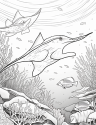 Color Craftables | Coloring Pages | Animal - Aquatic - Manta Rays