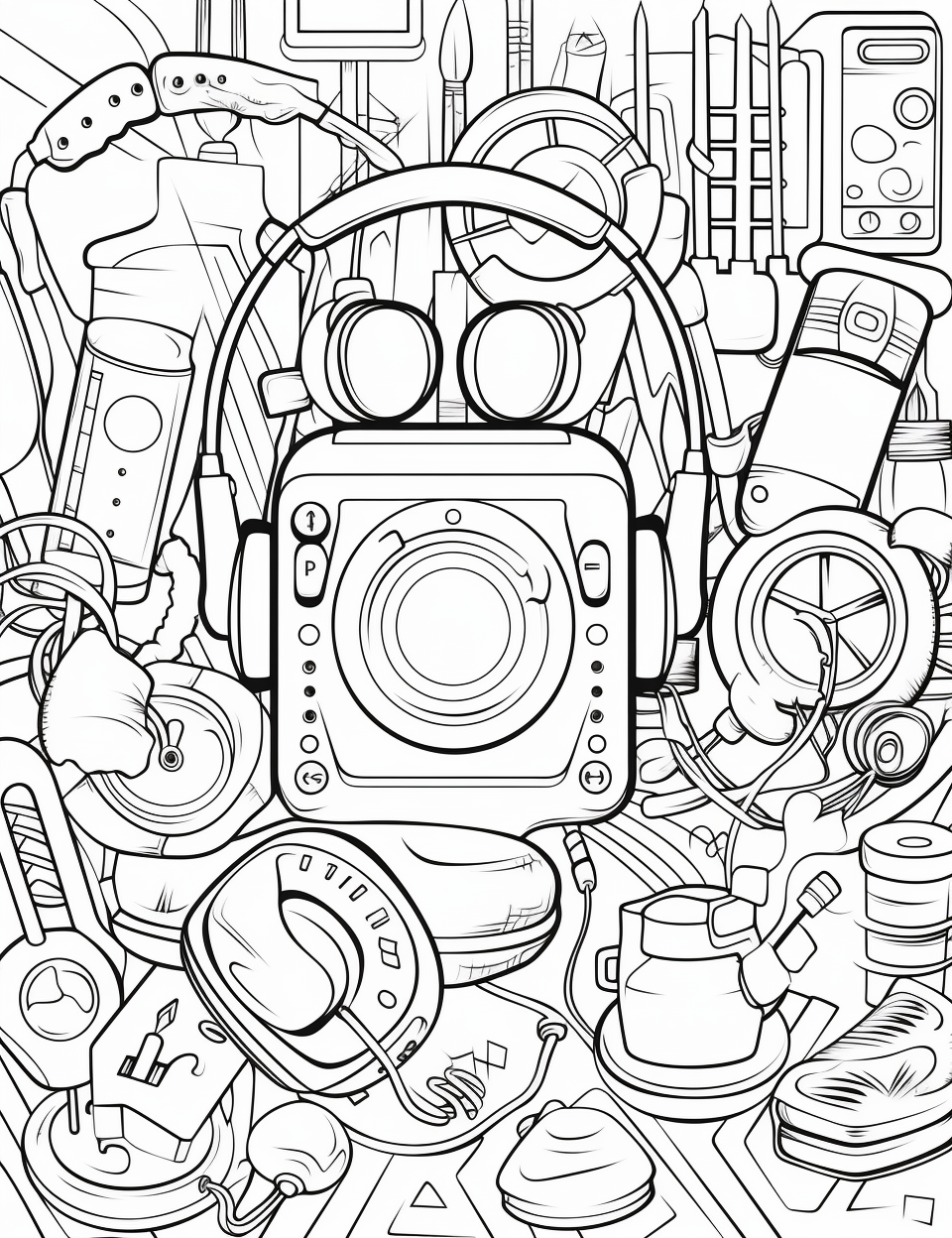 Color Craftables | Coloring Pages | Objects - Electronics - Headphones