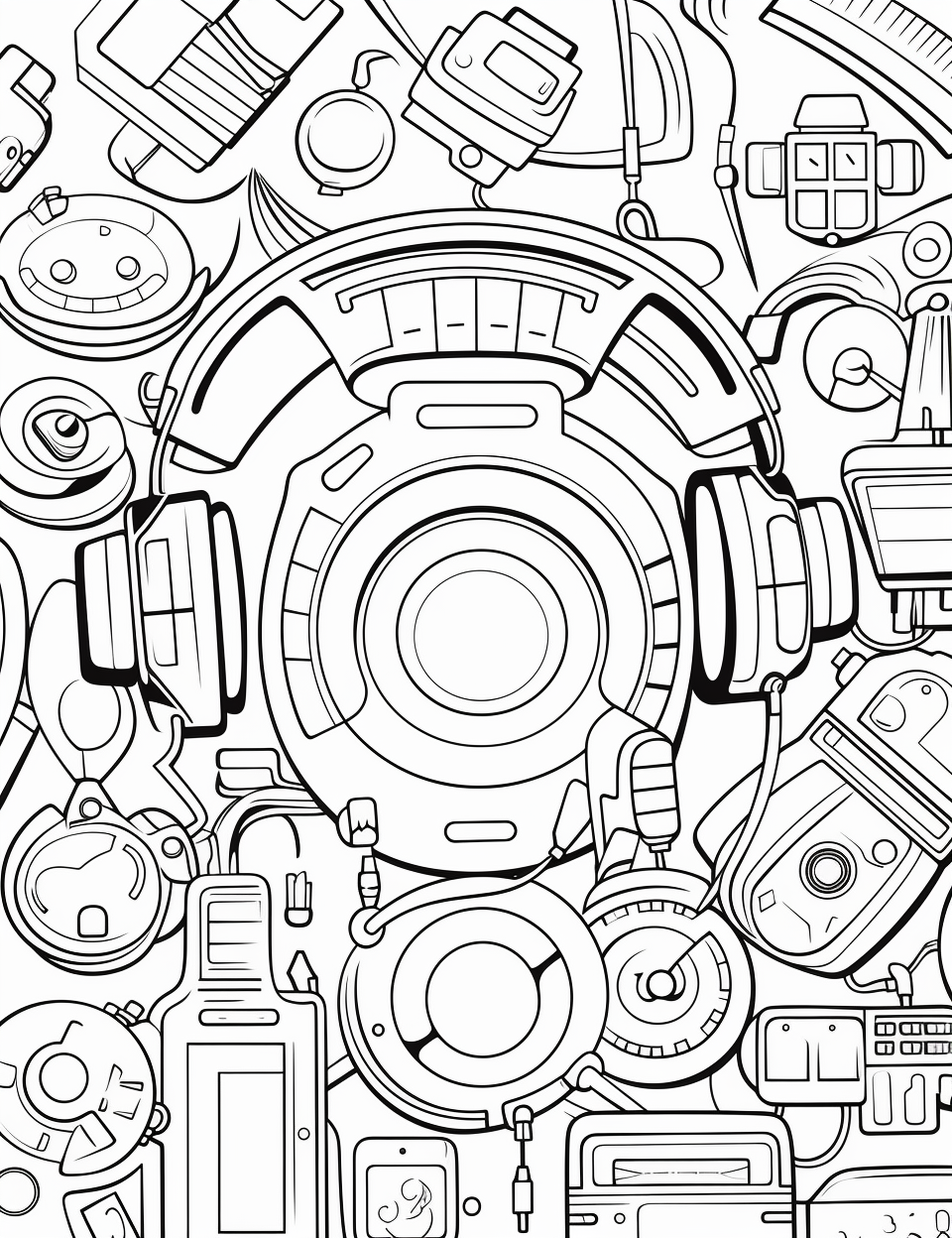 Color Craftables | Coloring Pages | Objects - Electronics - Headphones