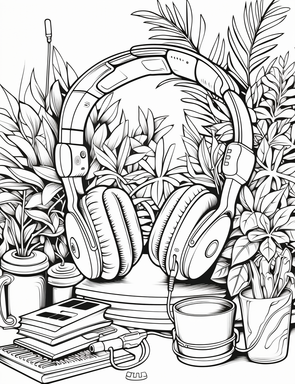 Color Craftables | Coloring Pages | Objects - Electronics - Headphones