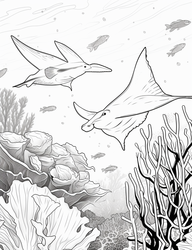 Color Craftables | Coloring Pages | Animal - Aquatic - Manta Rays