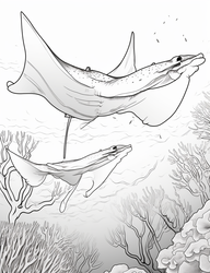 Color Craftables | Coloring Pages | Animal - Aquatic - Manta Rays