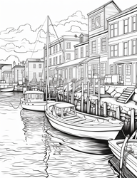 Color Craftables | Coloring Pages | Nature - Built Environment - Harbor